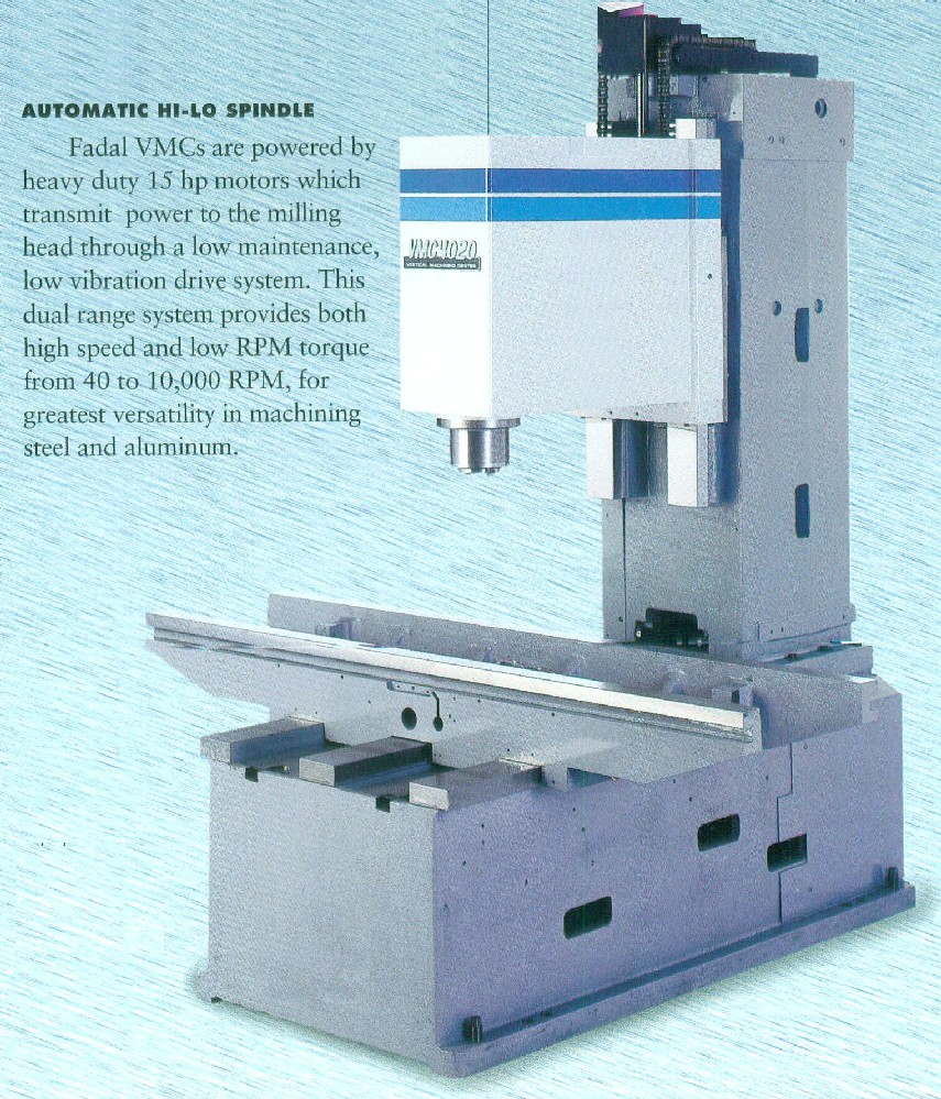 CNC VERTICAL MACHINING CENTERS: FADAL VMC-4020 CNC MILL, 40 x 20 x 20, 10000 RPM, BOX WAY, CNC ...