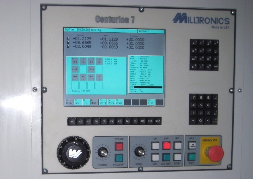 CNC VERTICAL MACHINING CENTERS: MILLTRONICS VM16 CNC MILL, CENTURION 7 ...